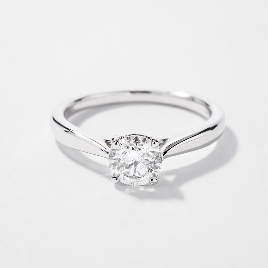 Canadian Diamond Solitaire Engagement Ring in 14K White Gold – Ann ...