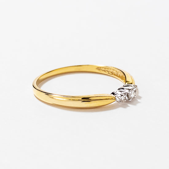 Three-Stone Diamond Promise Ring in 10K White and Yellow Gold (0.04ct ...