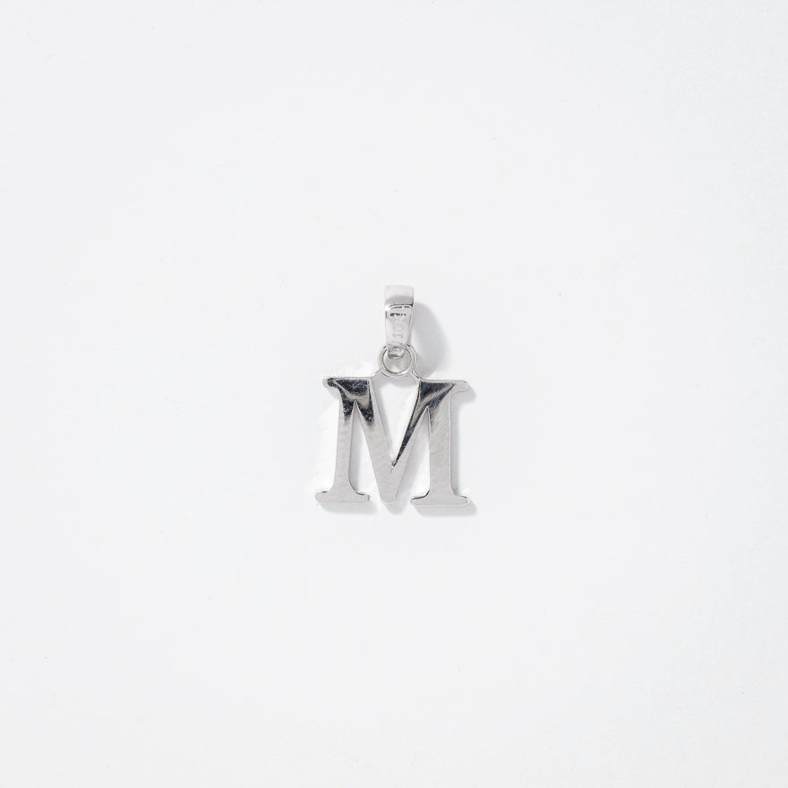 "M" Initial Pendant in 10K White Gold – Ann-Louise Jewellers
