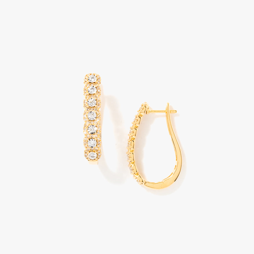 J Hoop Earrings in 10K Yellow and White Gold (1.00 ct tw) – Ann-Louise ...